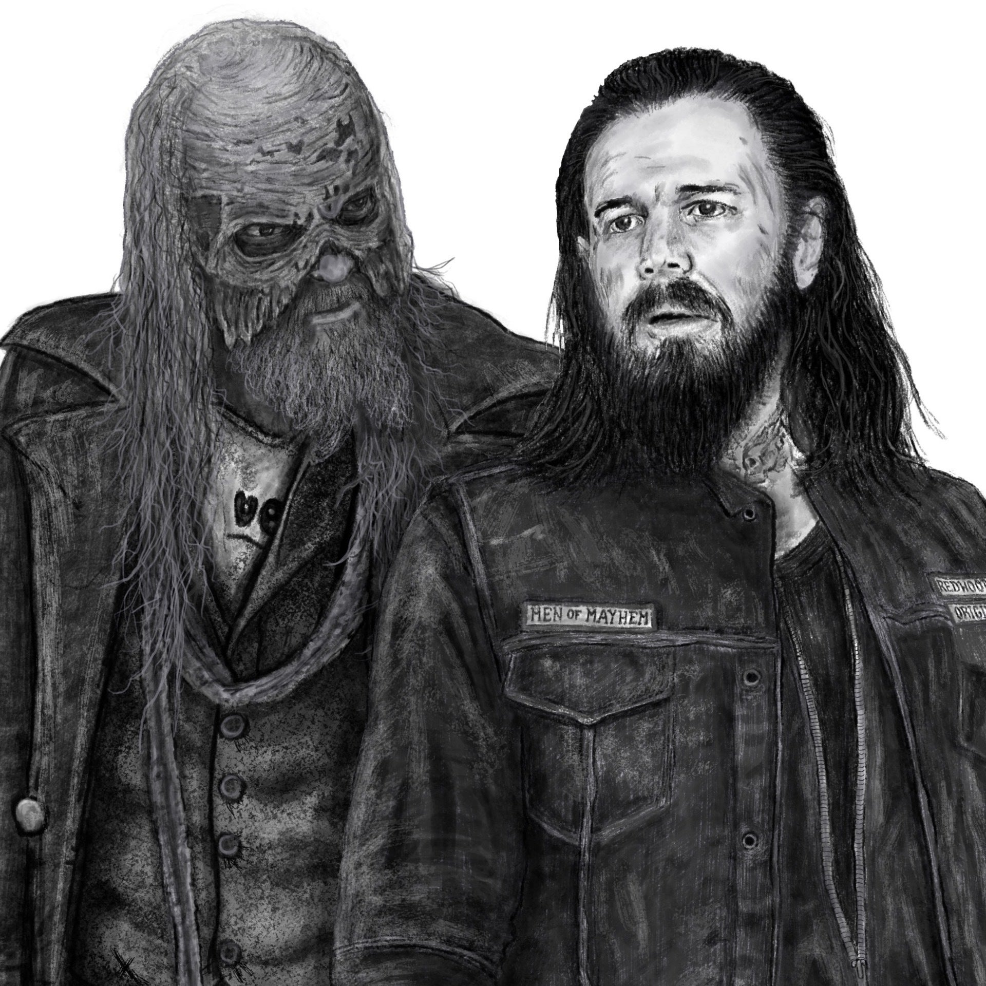 TWD) Beta and Opie TWD/SoA Digital Drawing Print | The Art of Terry Collier
